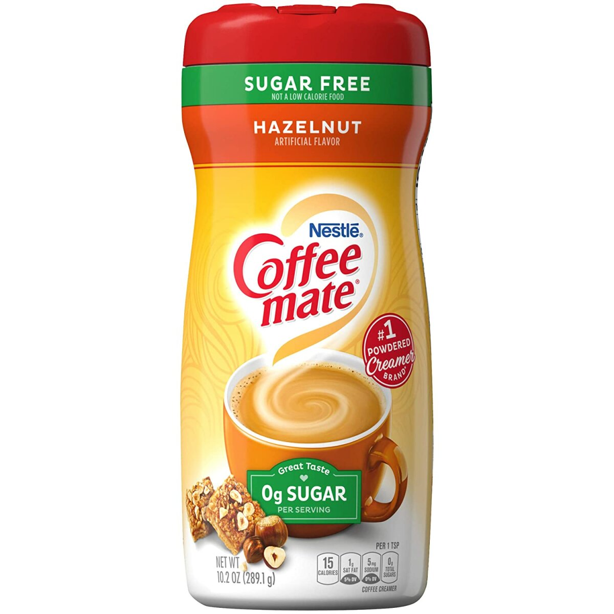 Coffee-Mate Hazelnut Sugar Free 289g, 8,90